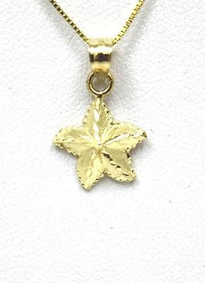 14K SOLID YELLOW GOLD 11MM HAWAIIAN OCEAN SEA STAR STARFISH PENDANT CH ...